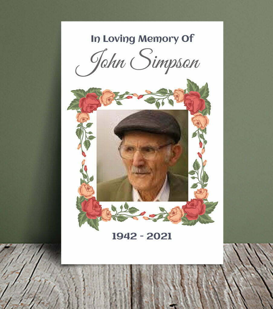 Floral frame funeral order of service (010) - Template Design - Funeral ...