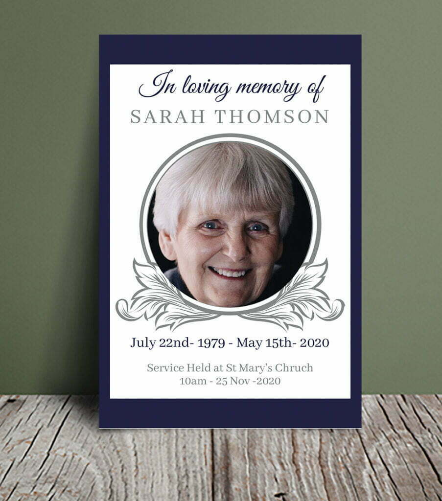 Editable blue background order of service (012) - Template Design ...