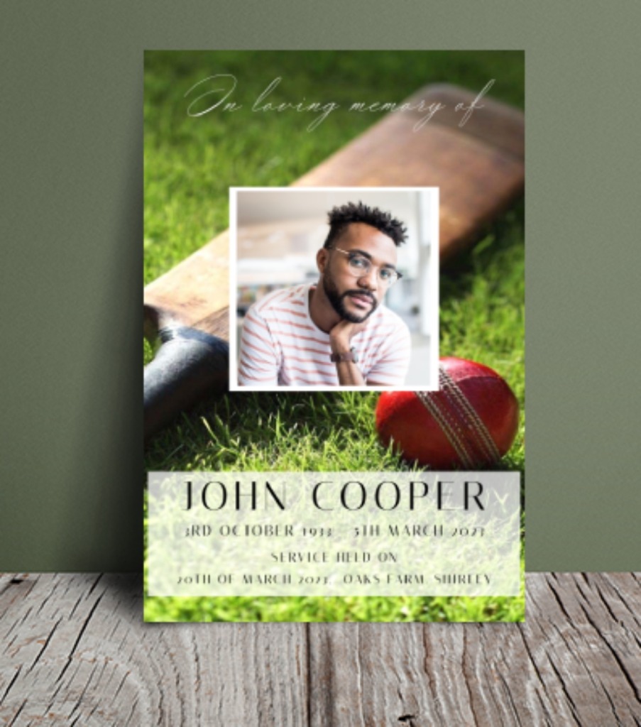 Cricket funeral order of service 098 - Template Design - Order Of ...