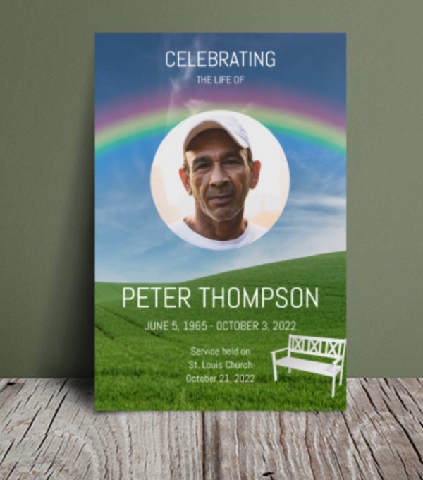 Rainbow funeral order of service Template Design 111 - Funeral Order Of ...