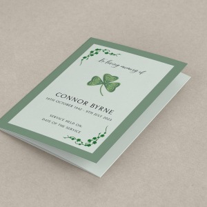 Irish shamrock funeral order of service template 136 - Funeral Order Of ...