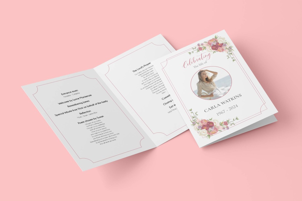 Beautiful roses funeral order of service 155 - Order Of Service For ...