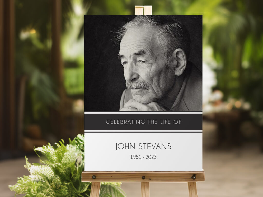 Modern funeral memorial sign board - Funeral Order Of Service Printing