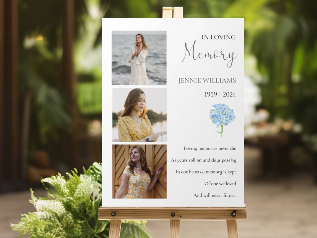 Funeral memorial sign board with texts - Order Of Service For Funeral ...