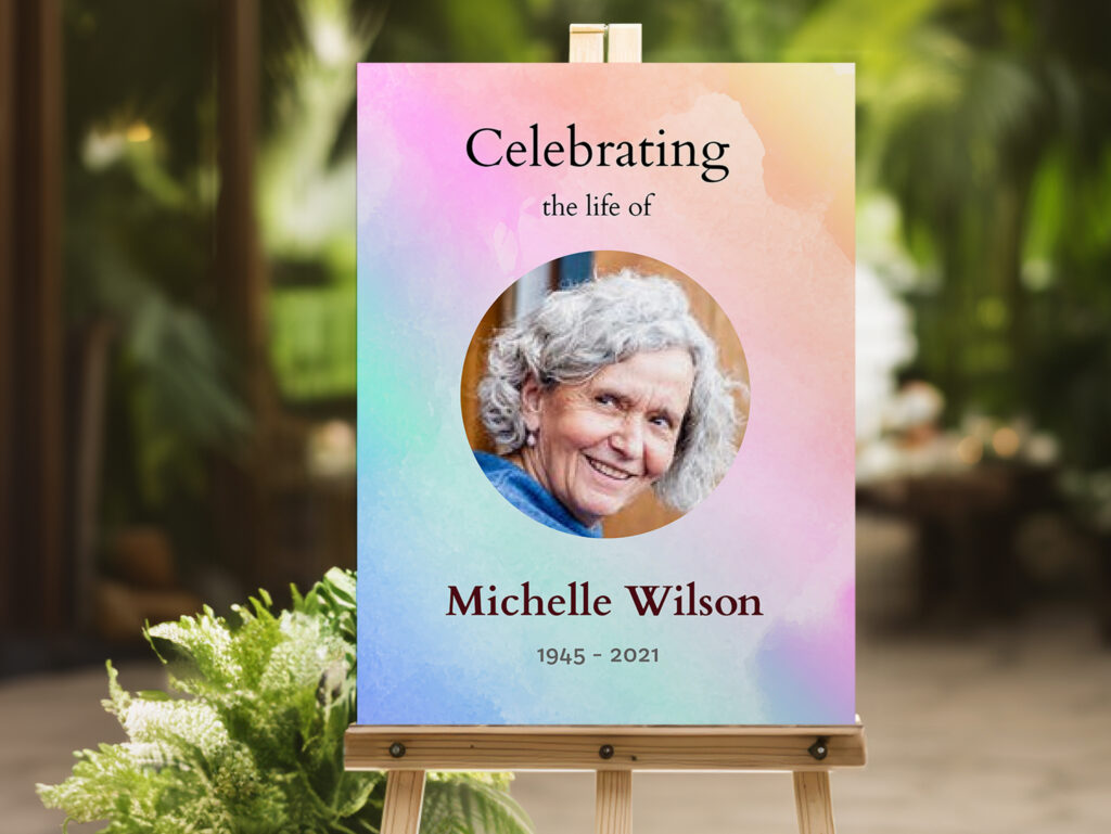 Rainbow colours funeral memorial sign (001) - Funeral Order Of Service ...