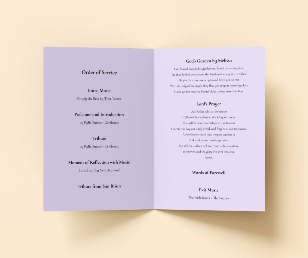 Fonts, Colours & Layout Tips for Modern Funeral Order of Service Printing